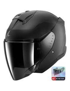 Casco Shark jet skwal jet cup dark shadow negro mate s
